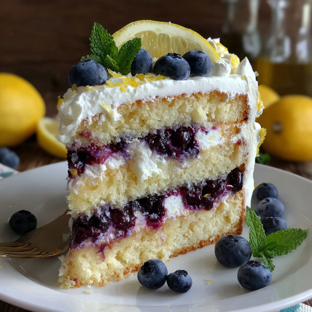 Zesty Moist Lemon Blueberry Layer Cake with Berry Mascarpone - my home ...